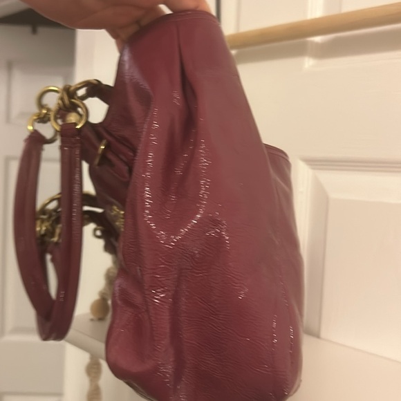 Coach | Bags | Shiny Purple Madison Coach Raspberry Handbag | Poshmark